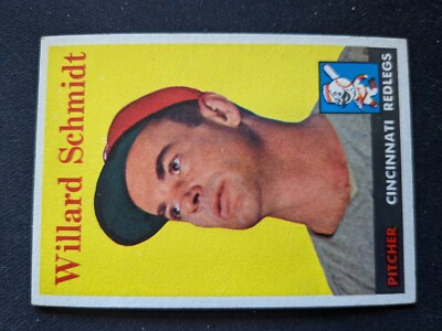 1958 Topps Baseball Card # 214 Willard Schmidt - Cincinnati Reds (EX ...