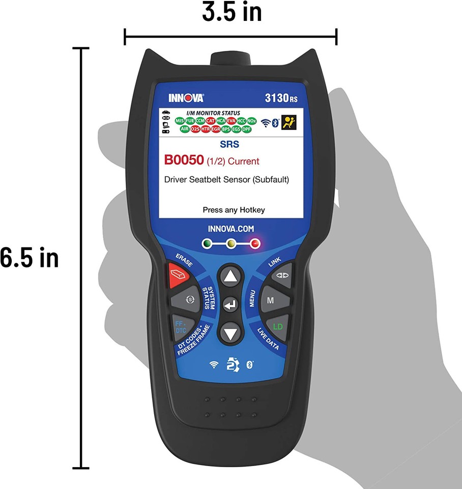 INNOVA 3160RS OBD2 Scanner, ABS Brake Bleeder, SRS Engine Transmission ...