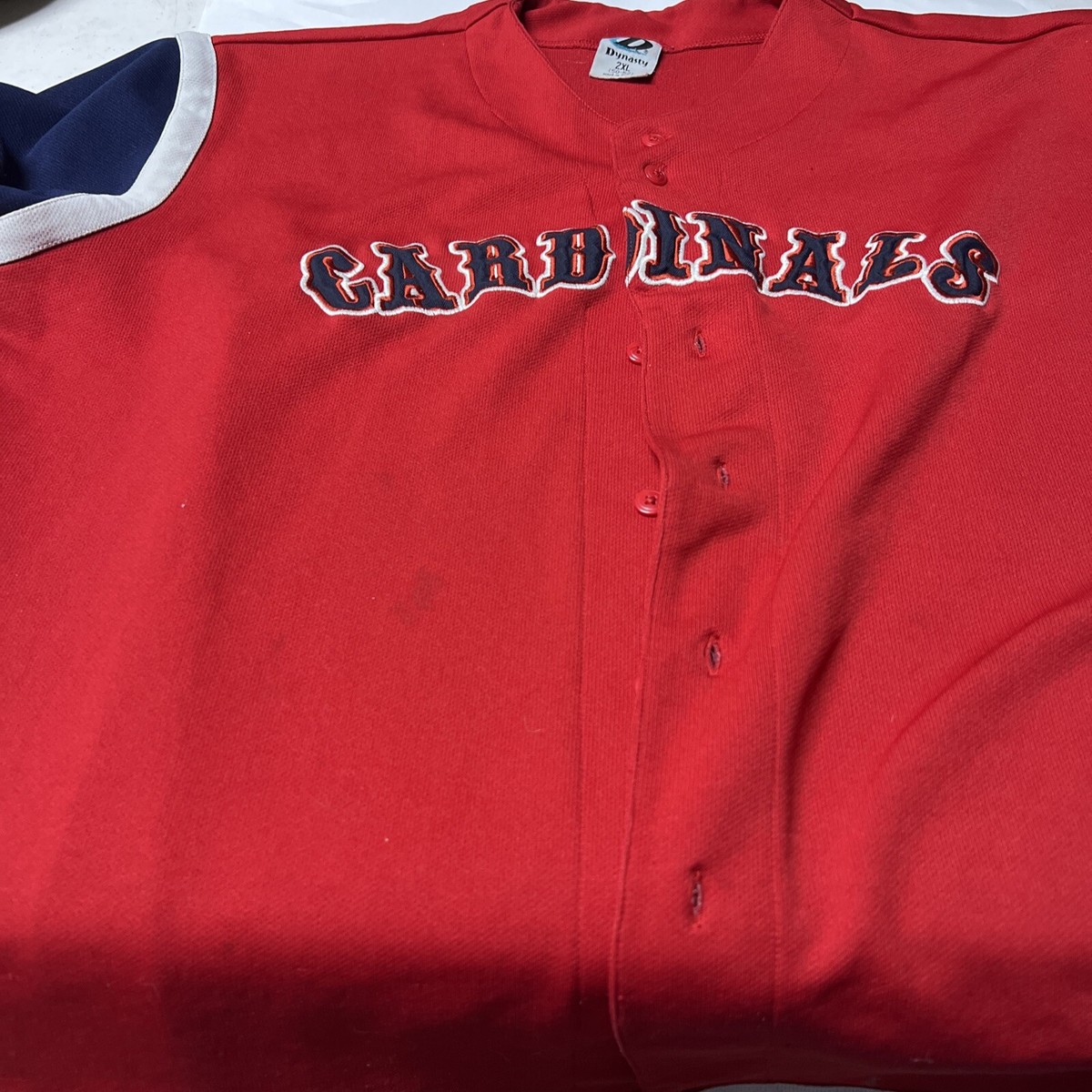 St Louis Cardinals Button Up Jersey Shirt Men's Size 2XLRed