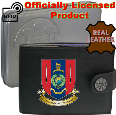 Royal Marines 45 Commando Wallet Personalised RN Royal Navy Leather Men ...