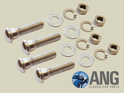 TRIUMPH TR2,TR3, TR4, TR4A, TR5 CHROME PLATED BUMPER MOUNTING BOLTS x 4 ...