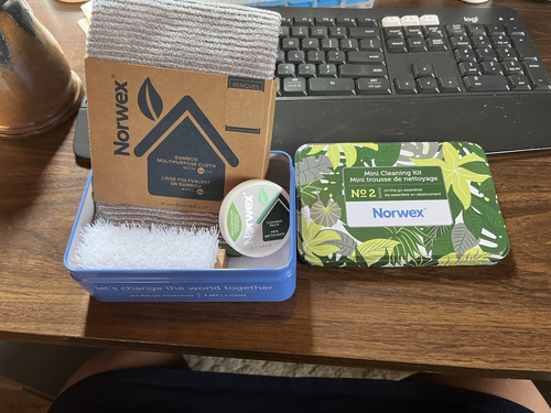 Norwex Mini Cleaning Kit W/ Collector Tin & Large Bamboo Cloth instead ...