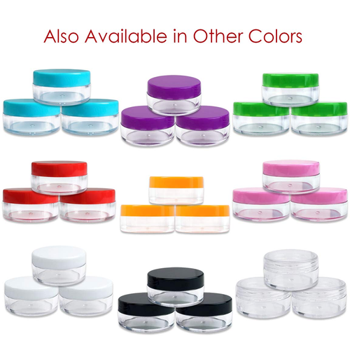 (Quantity: 300 Pieces) ® 10G/10ML Round Clear Jar with Purple Lids for ...