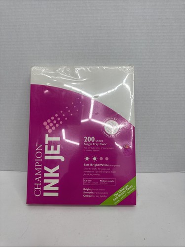Champion Inkjet paper medium weight 200 sheets soft bright white | eBay