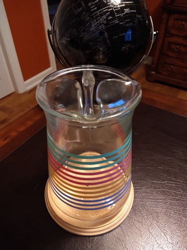 Vintage Anchor Hocking Rainbow Stripe Fiesta Band Ice Lip Pitcher 9 ...