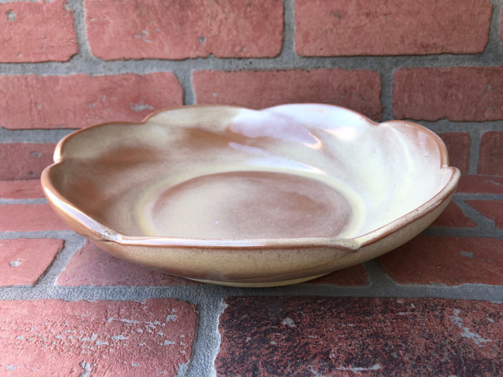 Frankoma Pottery Scalloped Large 10 1/2 Inch Serving Bowl Plainsman ...