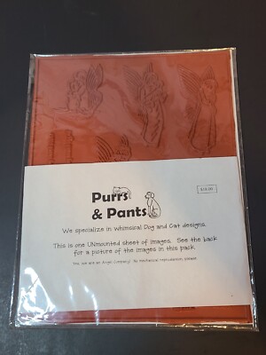 Purrs and Pants Rubber Stamp Sheet 18 Images & Sayings Angels with Dogs ...