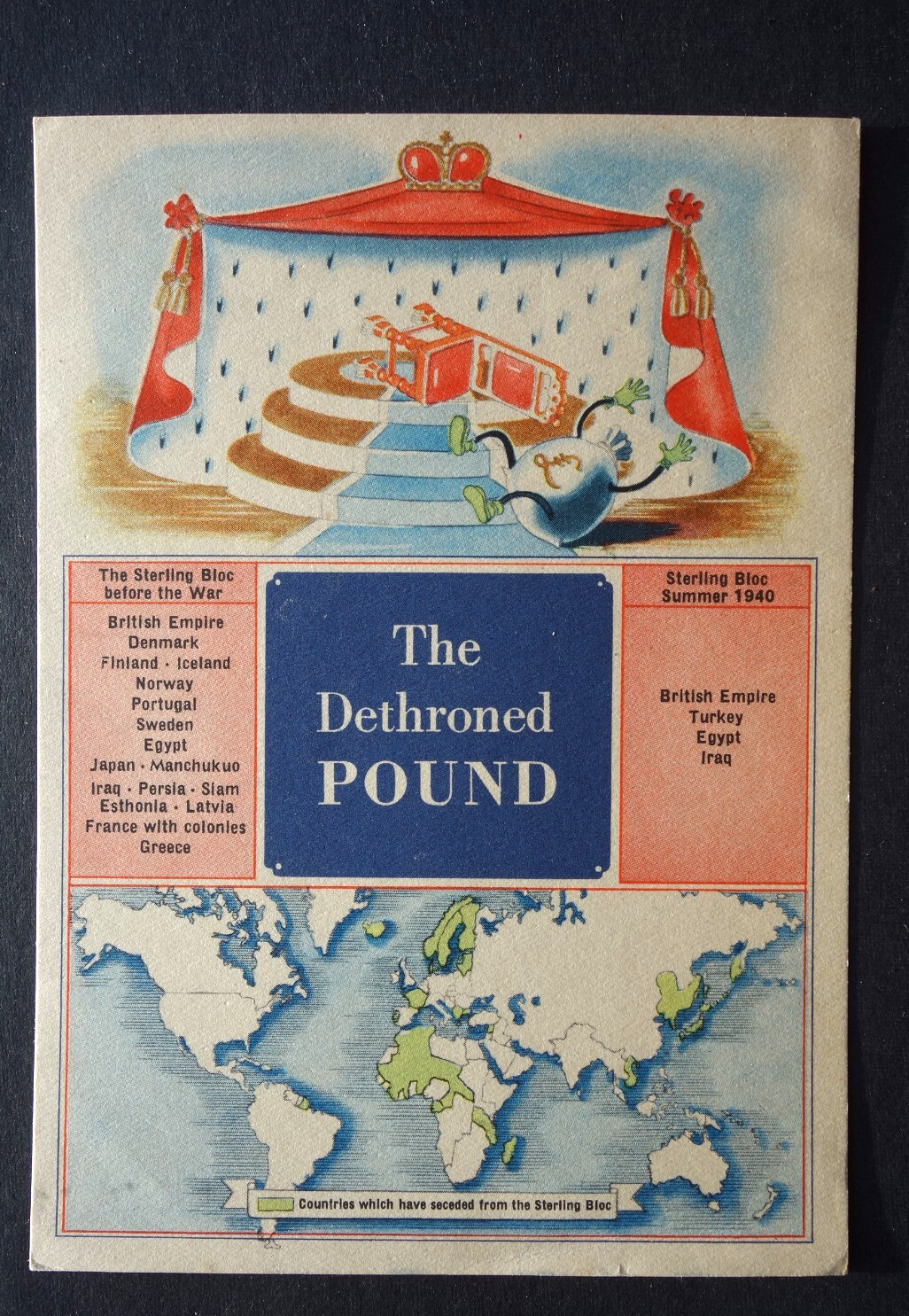 England propaganda circa 1940 WW2 German blockade & Dethroned Pound lot ...