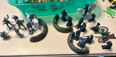 Vintage Plastic Marx Civil War Playset Union & Confederate Soldiers Lot ...