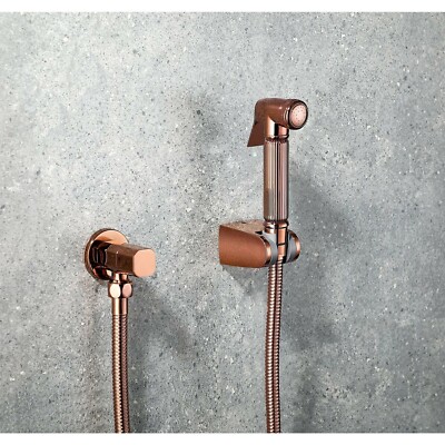 Rose Gold Brass Bidet Sprayer Douche Toilet Kit Shattaf Spray Copper ...