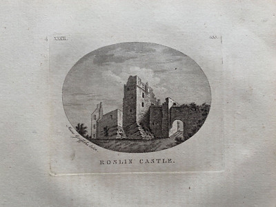 1776 Antique Print; Roslin Castle, Lothian, Scotland after Griffiths ...