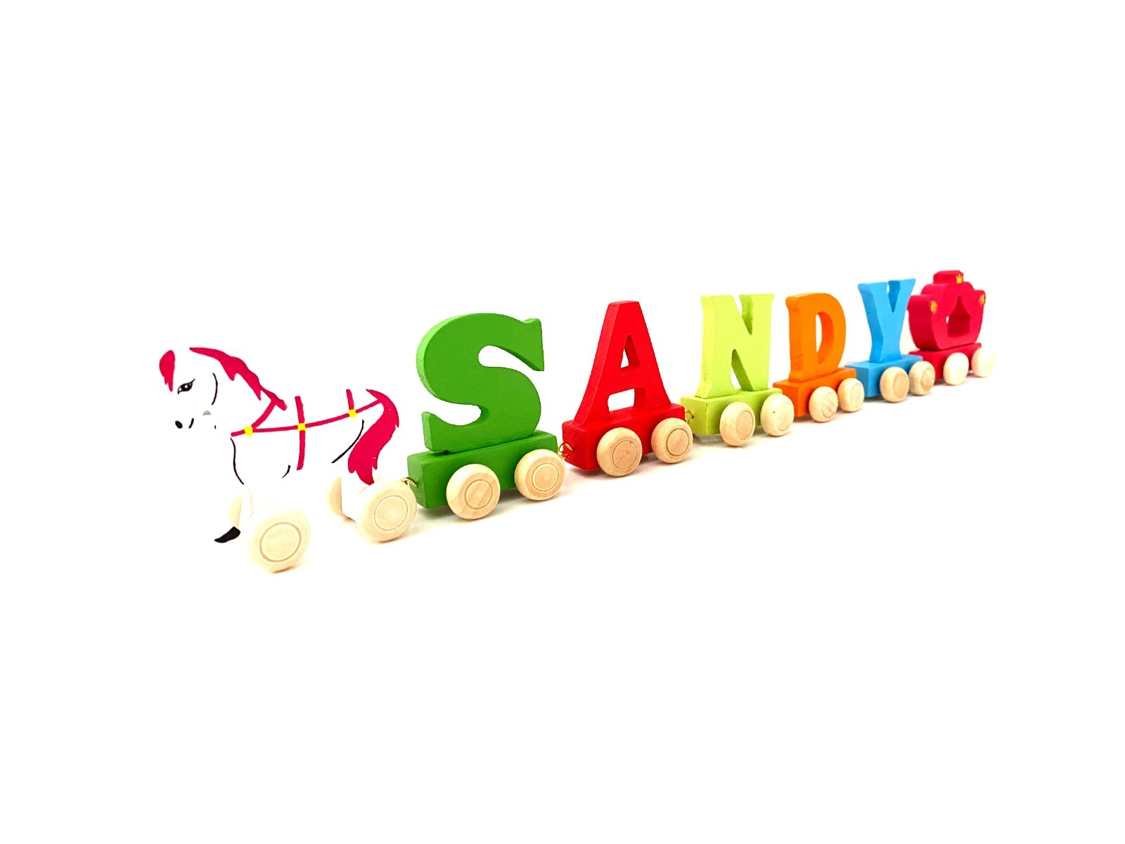 Color Wooden Name Train Letters Personalised Name Train as Children ...