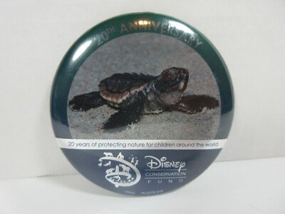 20th ANNIVERSARY DISNEY CONSERVATION FUND 3" HATCHLING TURTLE METAL PIN ...
