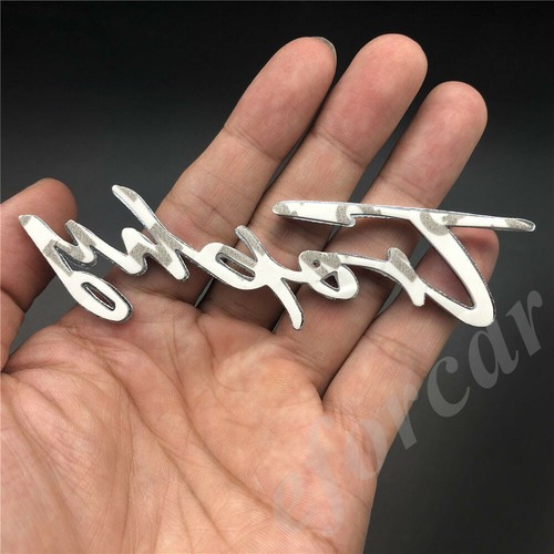 3D Sticker Chrome Metal Art Cursive Trophy Car Trunk Rear Emblem Badge ...