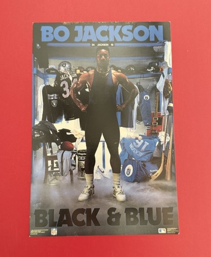 Bo Jackson Black And Blue 1989 Very Rare Sizing 10x6.5in Costacos NFL ...