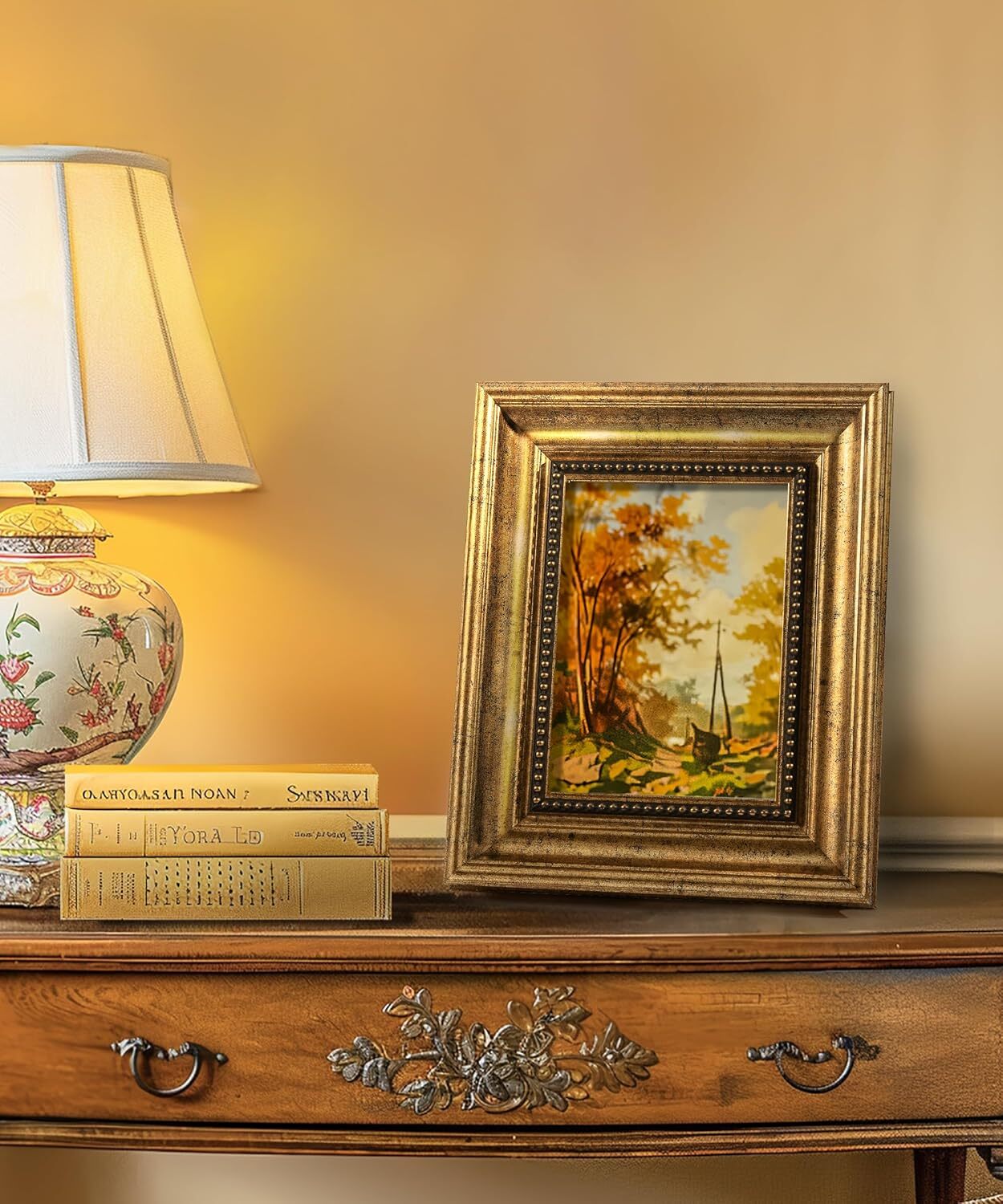 Vintage Gold Picture Frame 5x7 Ornate Antique Photo Frame for Wall or ...