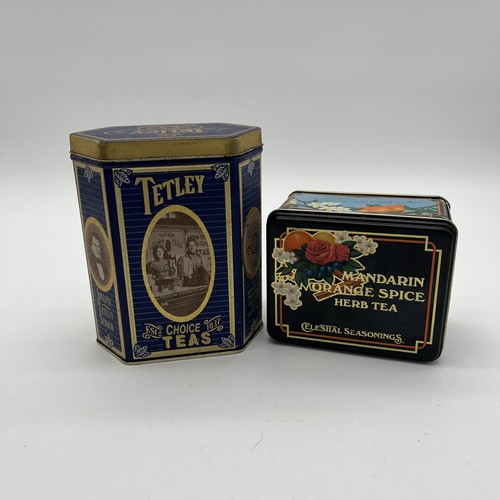 VINTAGE 1837-1987 TETLEY TEA/Mandarin Orange Spice Herb Tea Tin Cans | eBay
