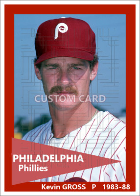 Kevin Gross - c. 1983-88 Phillies - 2.5 x 3.5 custom card (blank back ...