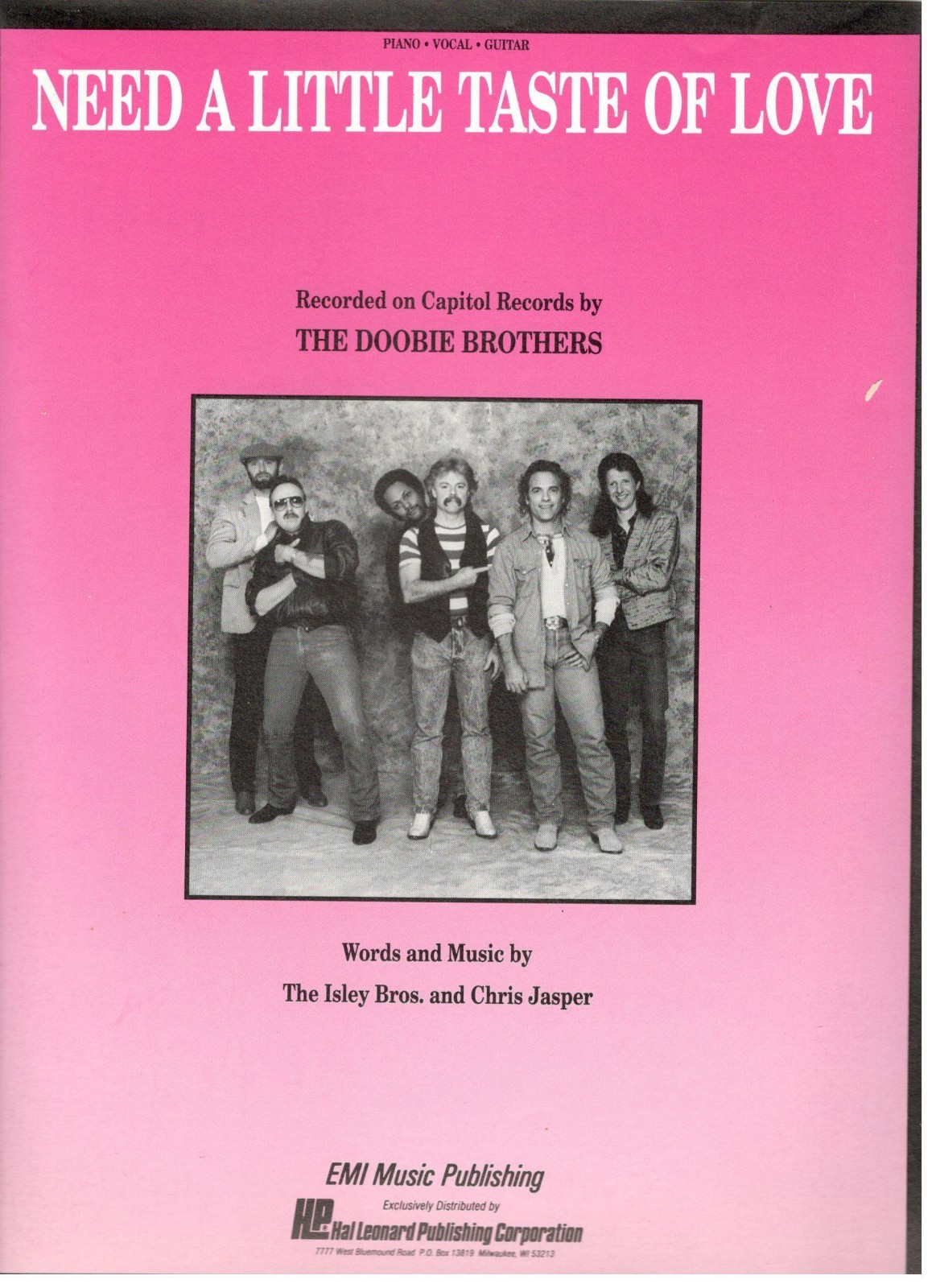 THE DOOBIE BROTHERS "NEED A LITTLE TASTE OF LOVE" SHEET MUSIC-PIANO/V ...