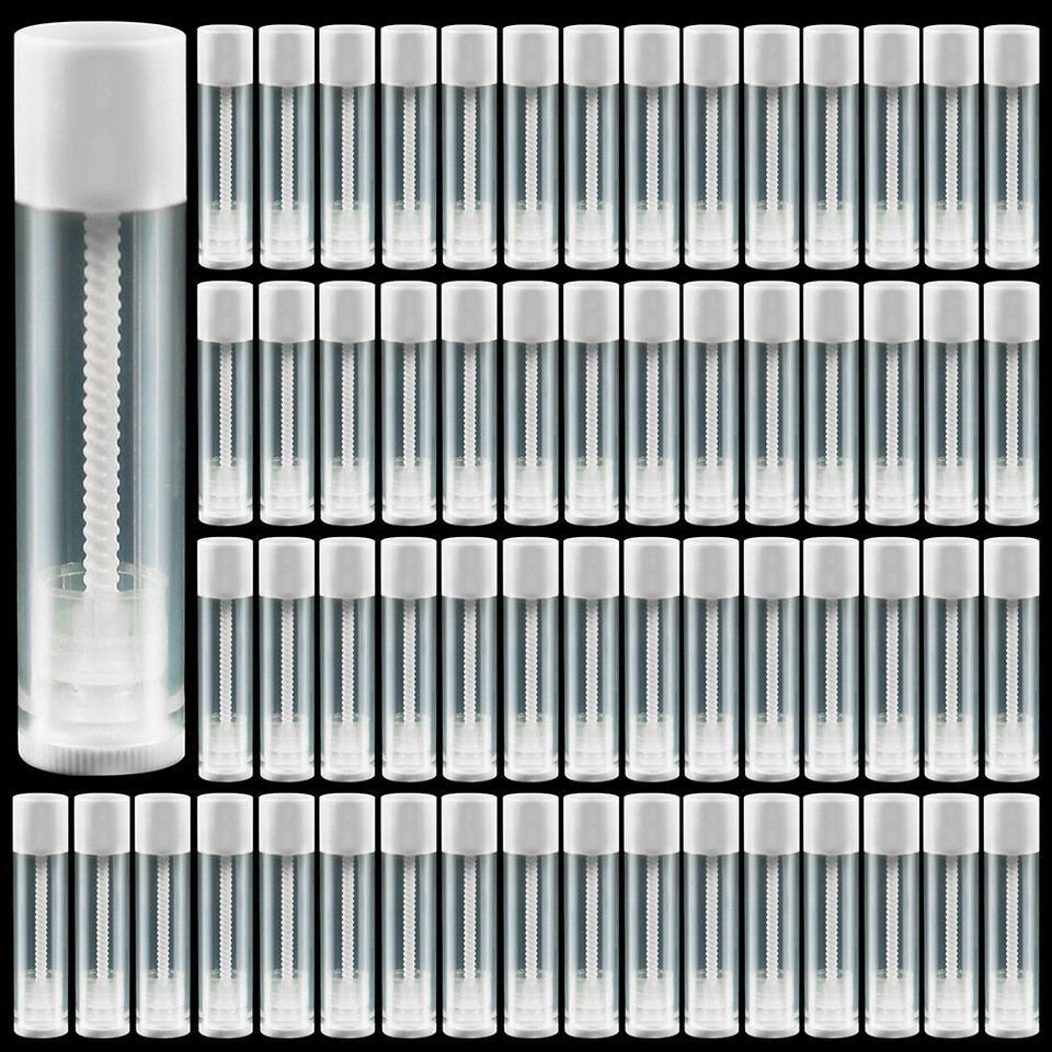 60 PACK Empty Lip Balm Tubes Bulk Twist-up Caps 3/16 Oz (5.5 ml ...