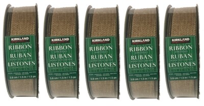Kirkland Rustic Burlap 1.5inch Wire Edge Holiday Ribbon 50 Yards 5Pack ...