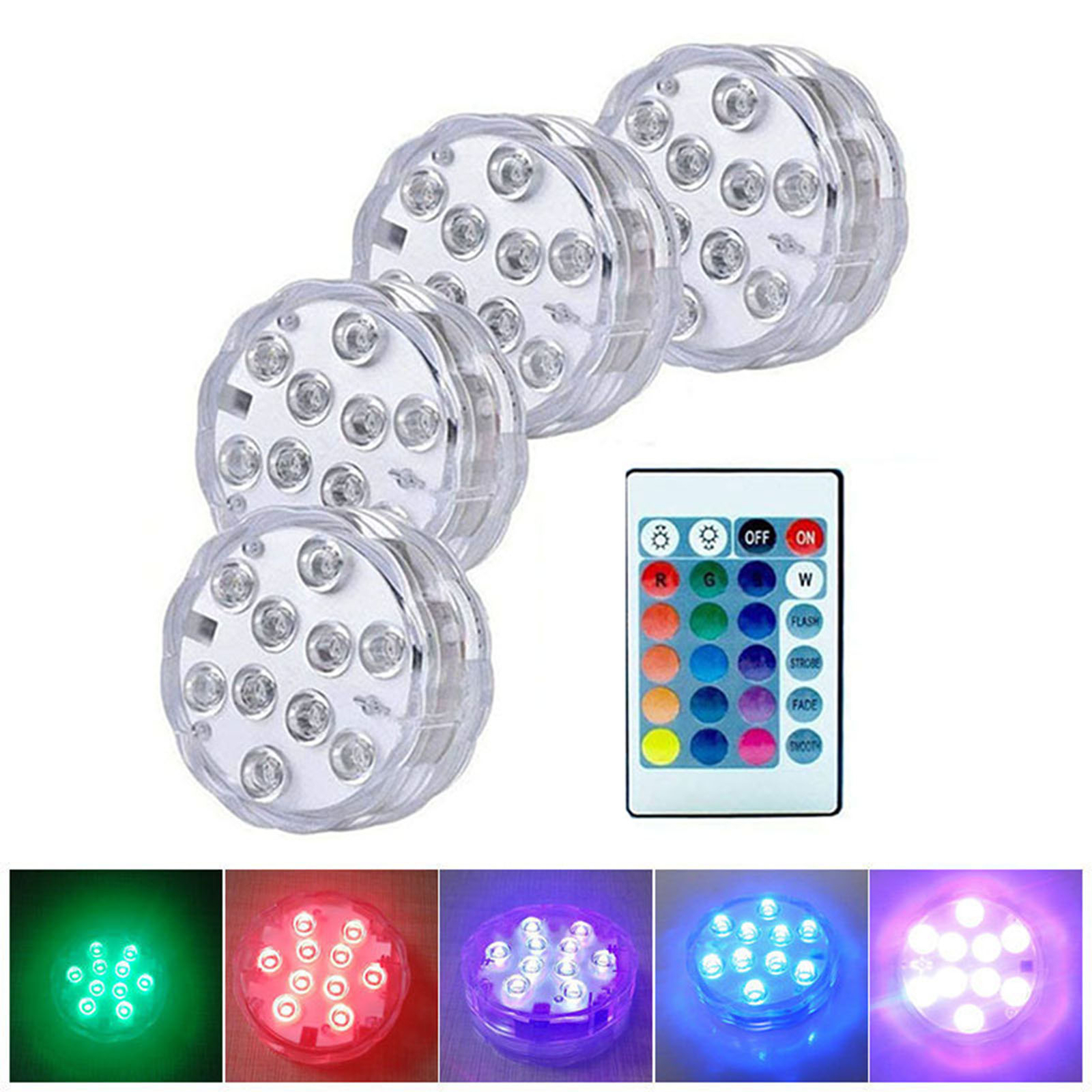 4pcs Pool Diving Lights 10 Leds Decoration Underwater Swimming Pool ...