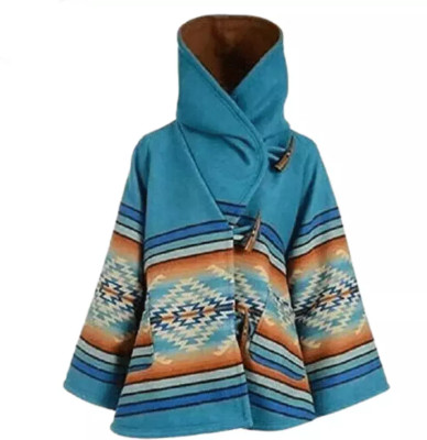 Women Wool Fleece Coat Claw Button Hooded Jacket Poncho Overcoat Warm ...