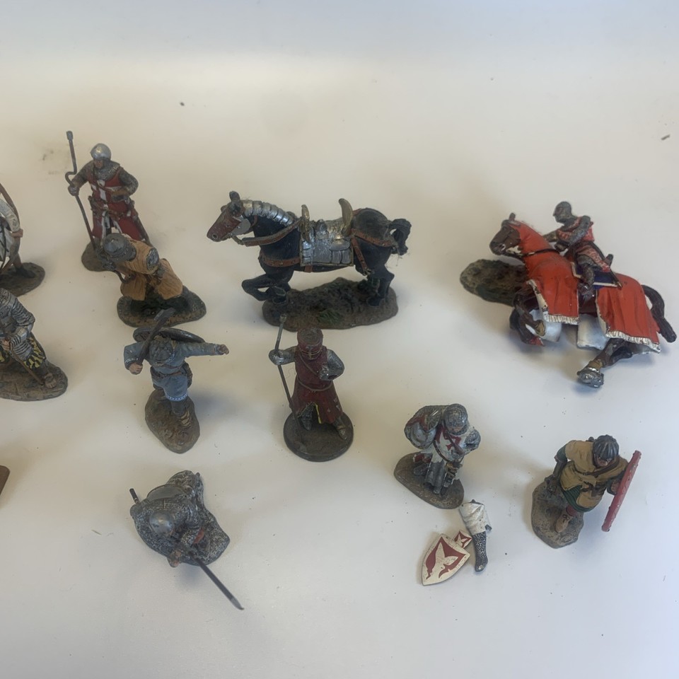 Job Lot Of 18x DEL PRADO Painted Pewter Figurines - Soldiers and Horses ...