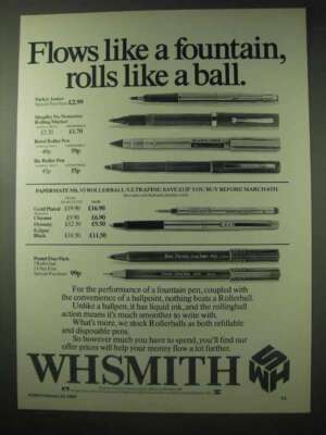 1984 WHSmith Pen Ad - Parker, Sheaffer, Berol, Bic | eBay