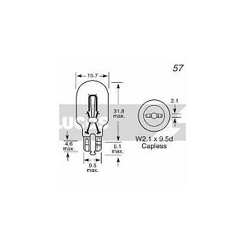2 x Lucas LLB921 921 955 T15 Light Bulbs 21W Car Brake Capless Wedge ...