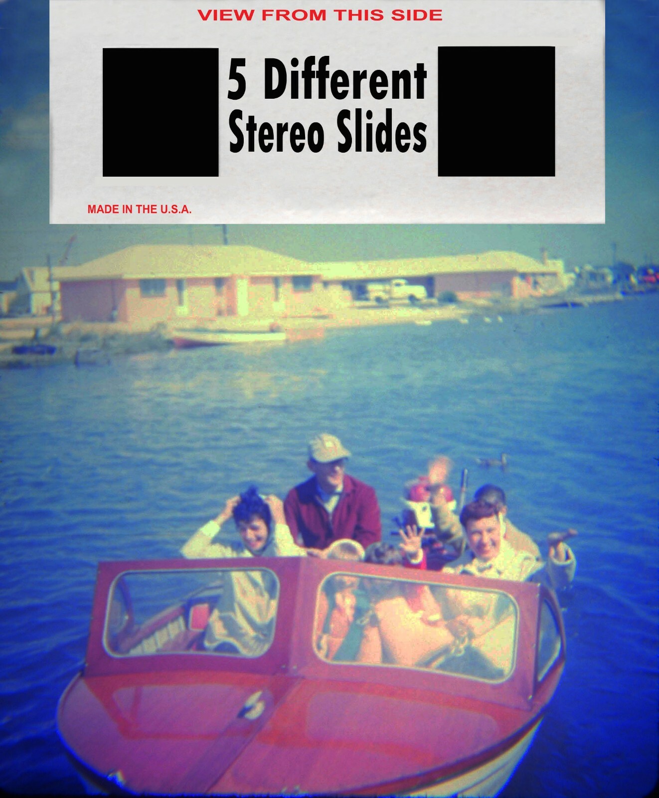 5- 1970s Vintage 3D Stereo Realist Slides Photo Family Boating Trip ...