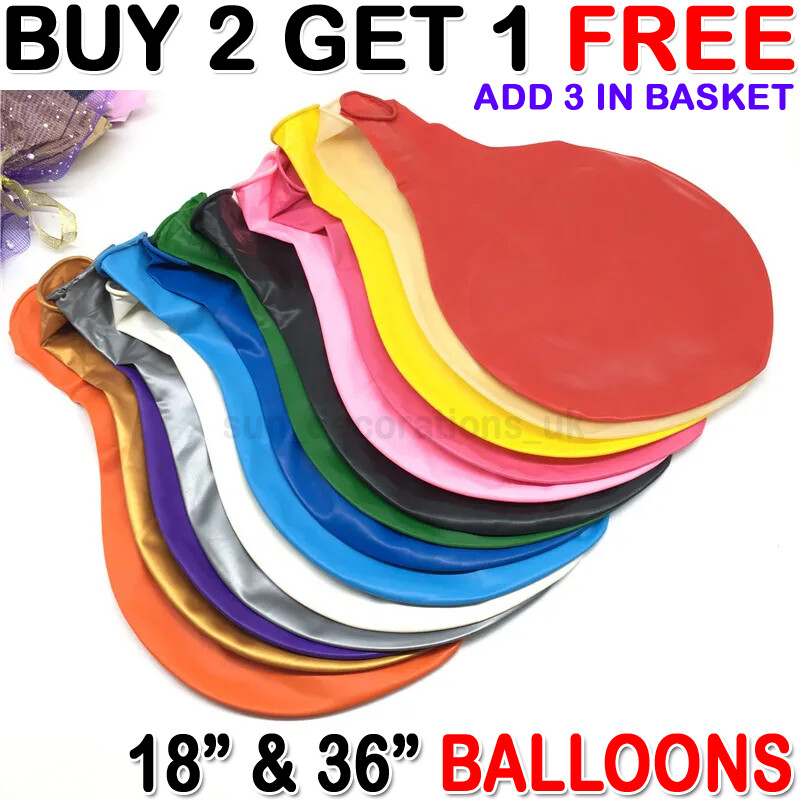 18/ 36 Inch Giant Plain Balloons Extra Large Balloon Jumbo Plain ...