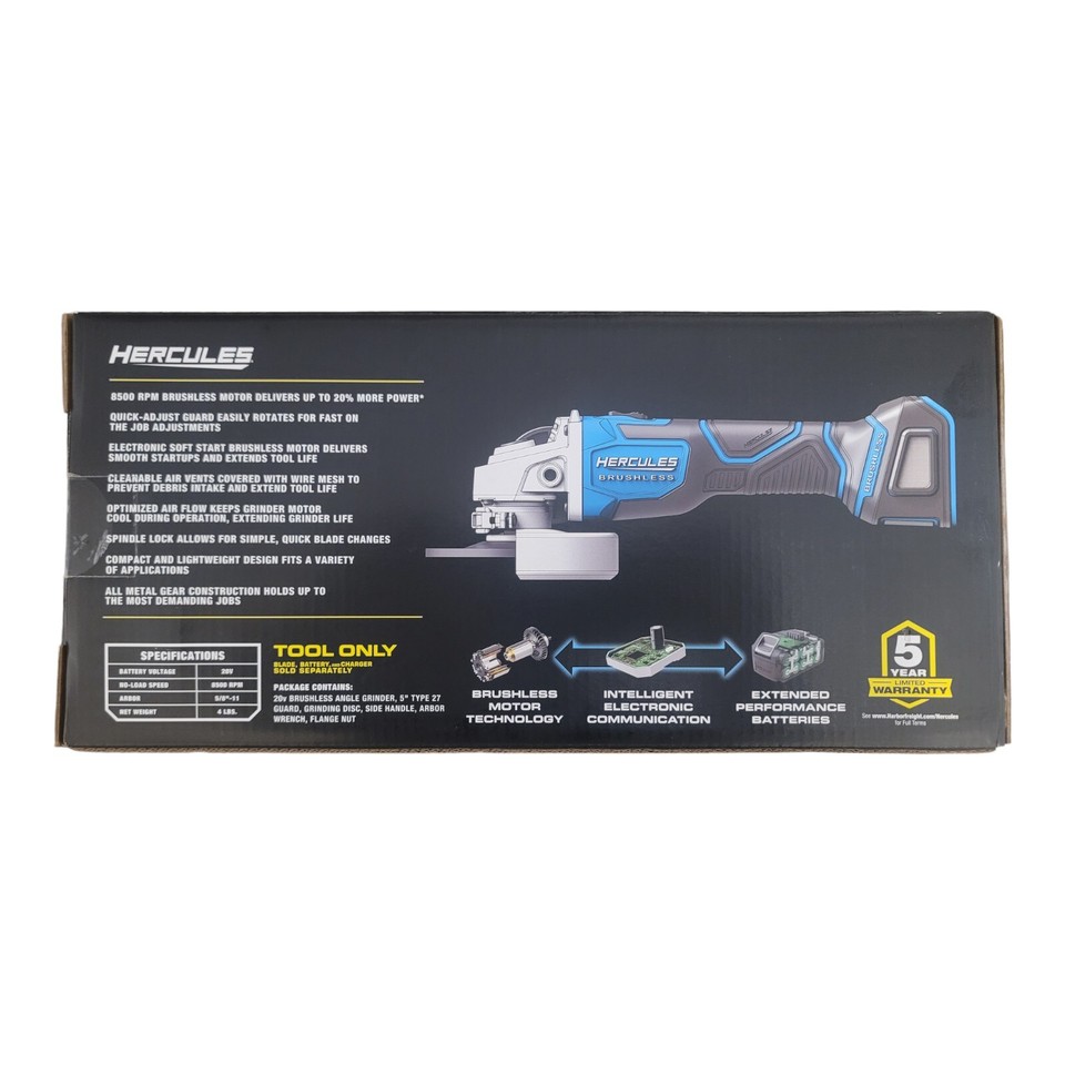 HERCULES 20V Brushless Cordless 4-1/2 in. / 5 in. Slide Switch Angle ...