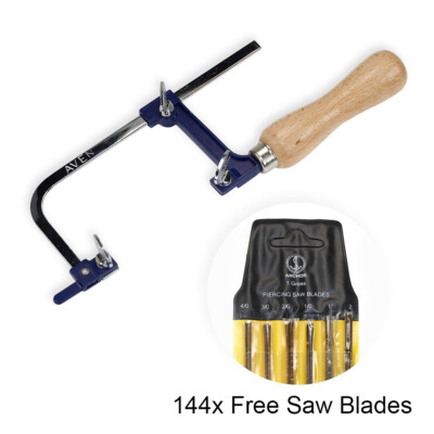 Jewellers Fret Saw Frame Adjustable Free 144x Piercing Blades Jewellery ...