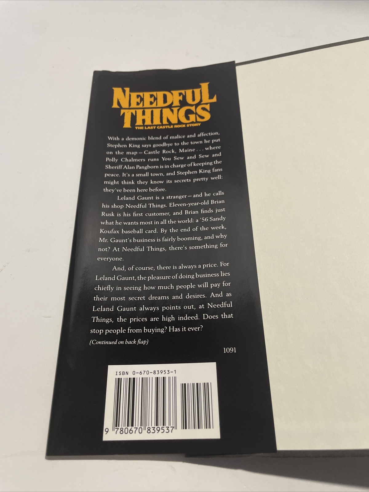 Stephen King Needful Things Hard Cover DJ Viking First Edition 1st ...