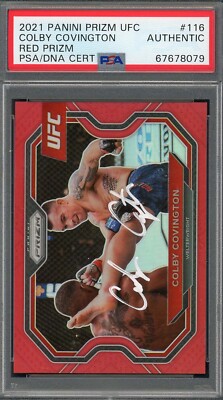 Colby Covington 2021 Panini Red Prizm UFC Signed Card #116 Auto PSA ...