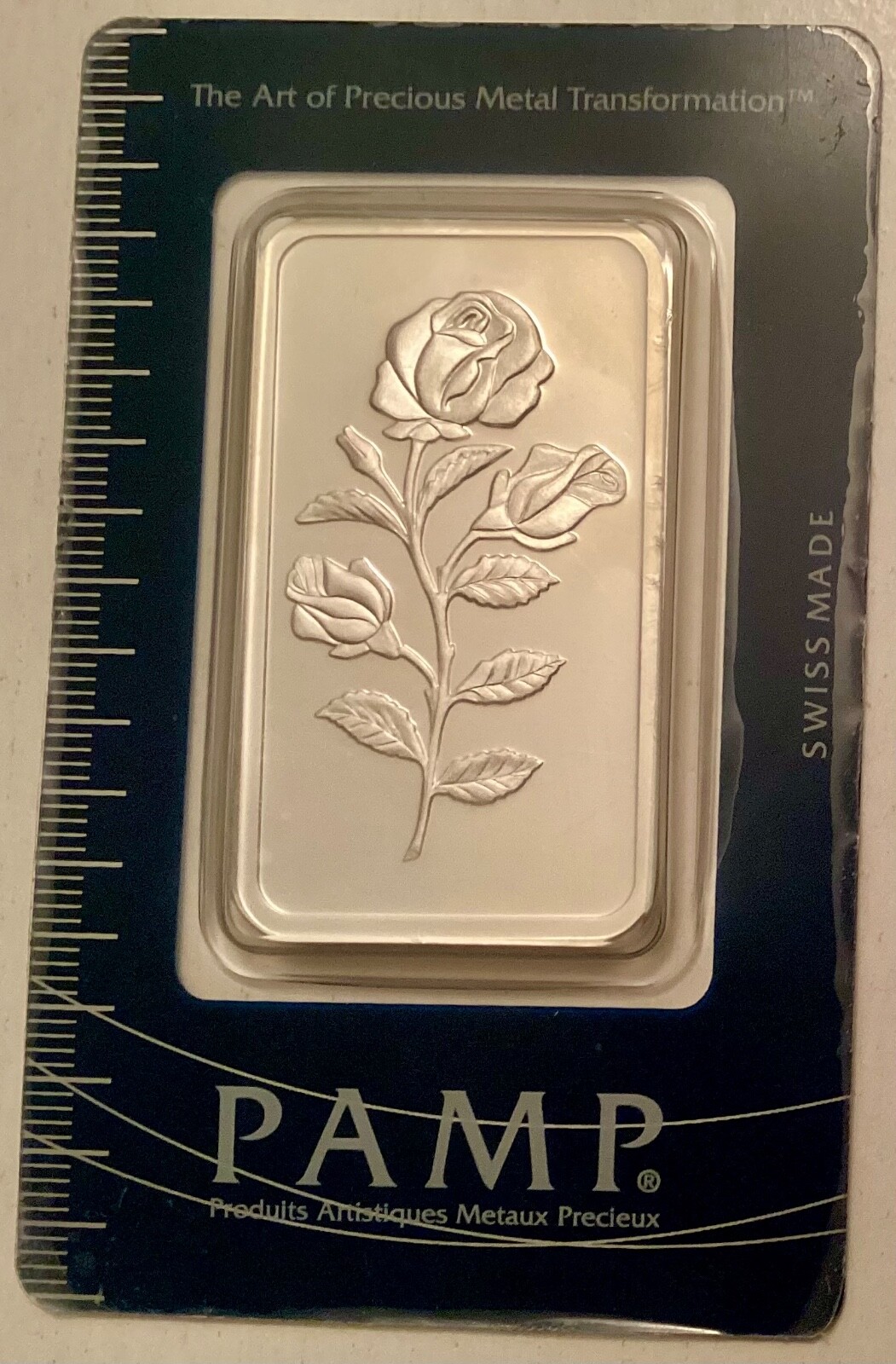 PAMP SUISSE ROSE LOW #B000093 SILVER ART BAR 1 OZ .999 ROSA FLIGHT 93 ...