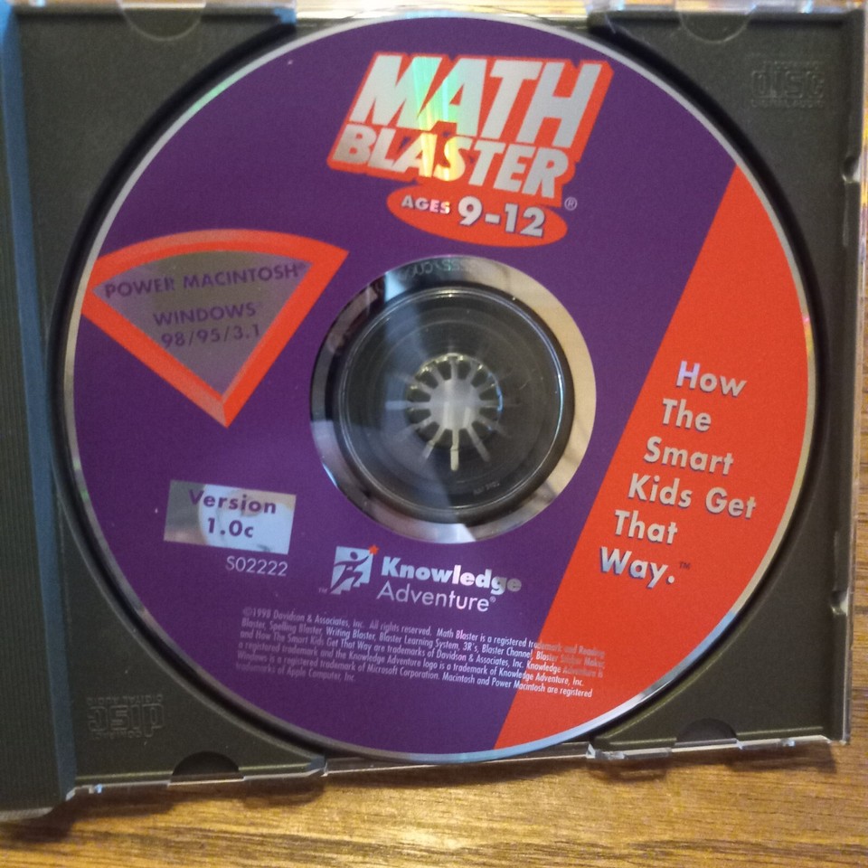Math Blaster 9-12 Knowlege Adventure Cd Rom Educational Software | eBay