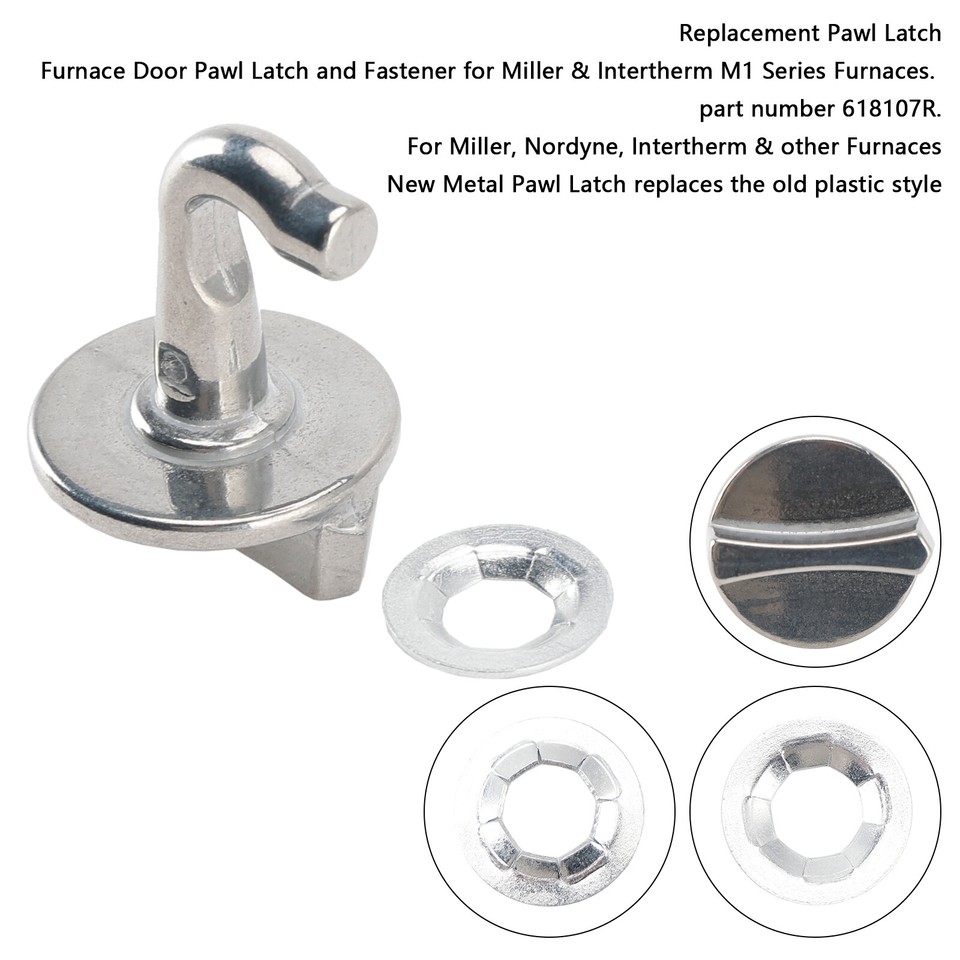 618107R Gas Furnace Metal Door Latch for Nordyne Nortek Intertherm ...