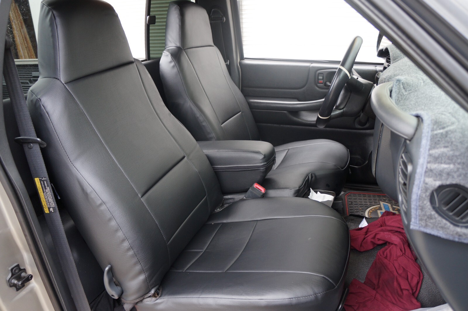 FOR CHEVY S10 PICK UP 1999-2004 IGGEE S.LEATHER CUSTOM FIT 2 FRONT SEAT ...