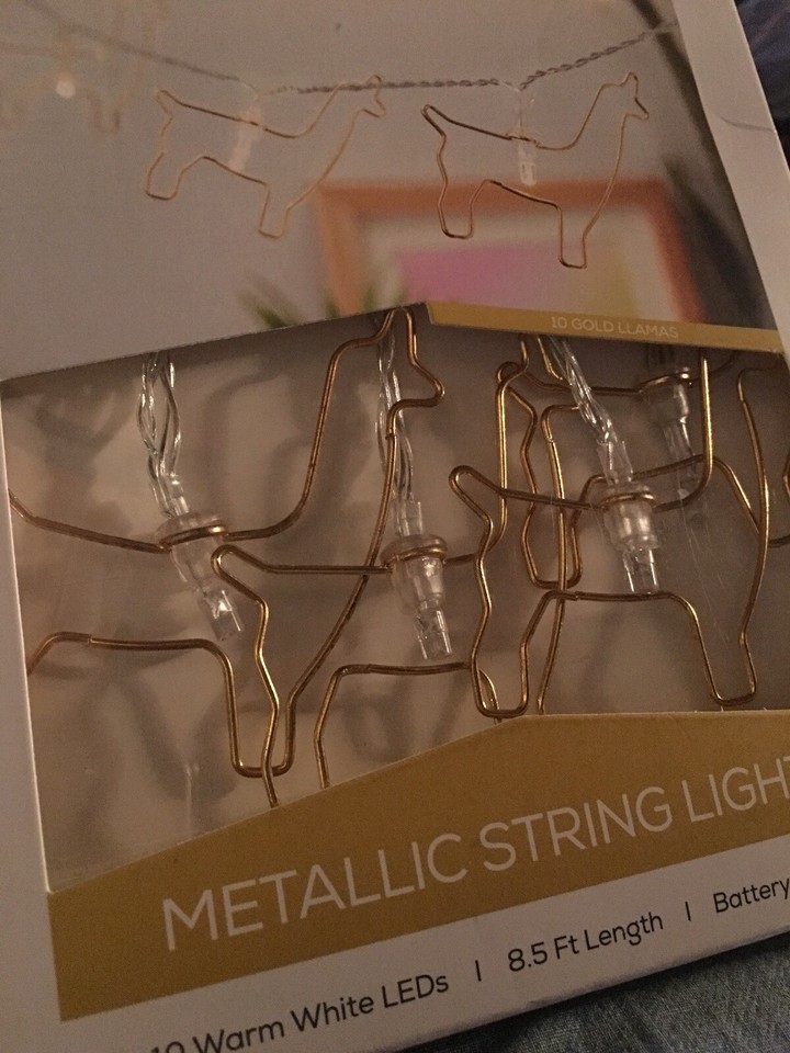 WEST & ARROW Metallic Llama String Lights Patio Bar Party LED 8.5 ft ...