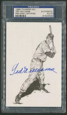 TED WILLIAMS HOF Signed Autograph Auto Postcard Red Sox PSA DNA 💎 ...