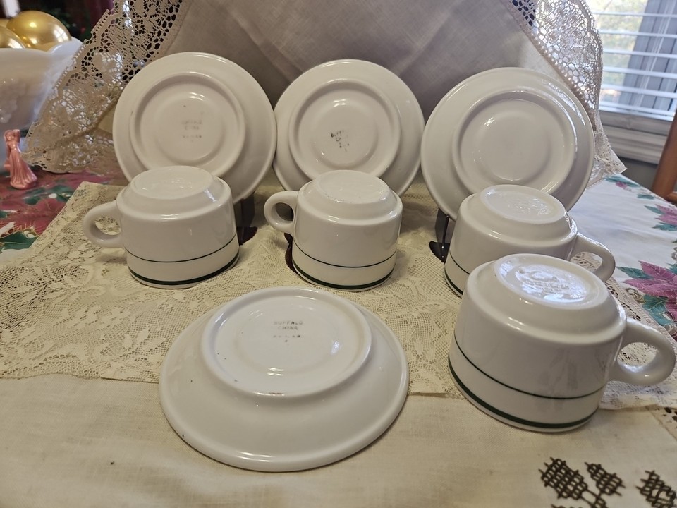 4 Sets Buffalo China Cups & Saucers Restaurant Ware 6 Oz | eBay