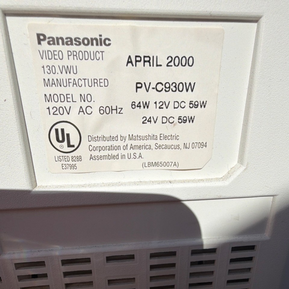 Panasonic PV-C930W CRT TV/VCR Combo White Vintage Television | eBay