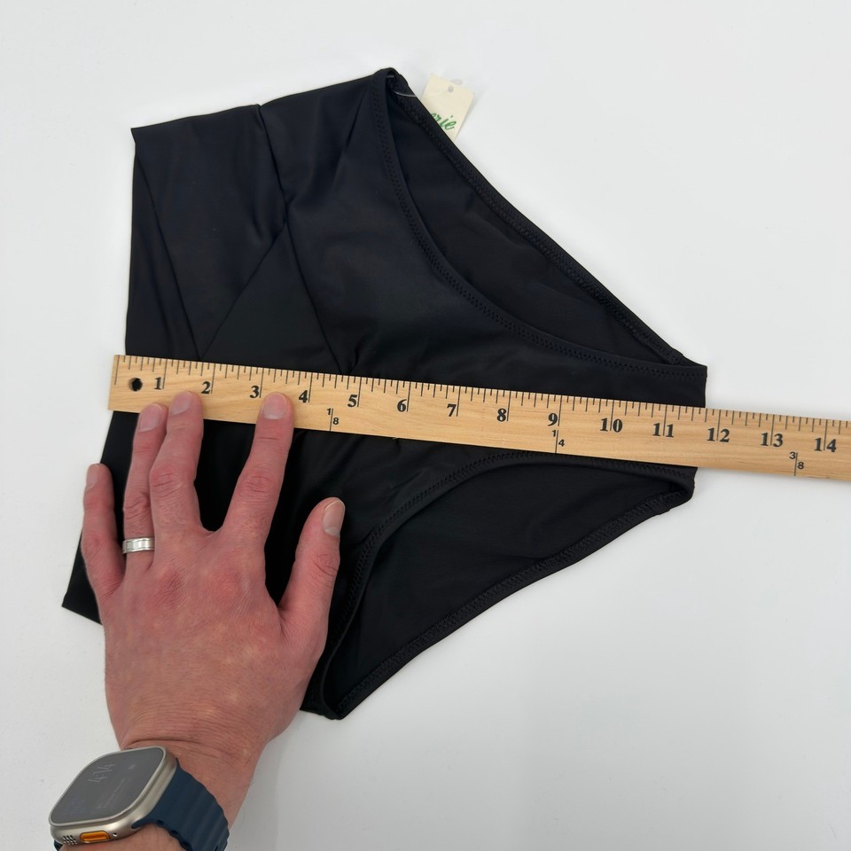 Aerie Black High Waisted Full Coverage Cross Waist Bikini Bottoms XS | eBay