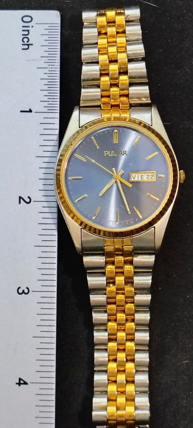 PULSAR Watch Day/Date - Silver & Gold - Black Dial - … - Gem