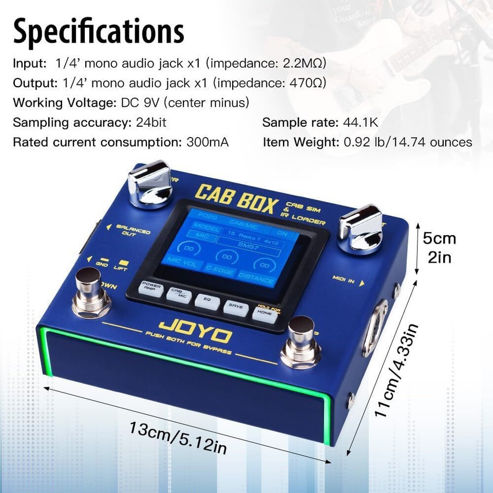 JOYO Cabinet Modeling and Power Amp Simulator Effect Pedal Supports ...