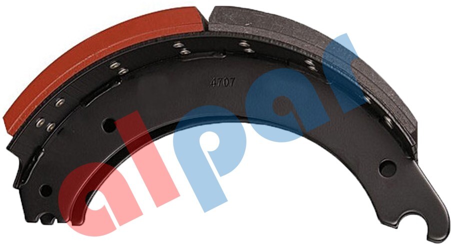4707 16-1/2" x 7" Q+, Q Plus Brake Shoe Box Kit 23K Lining 2 shoes+1 ...