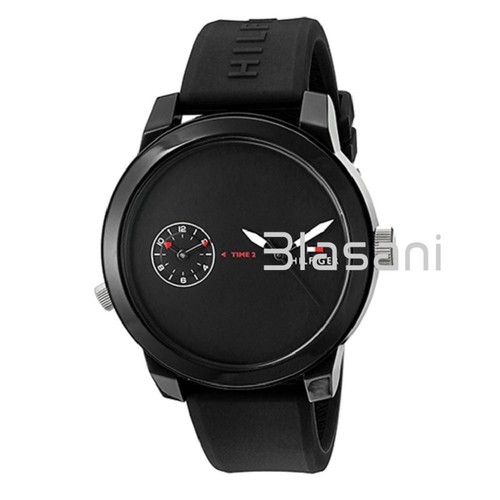 Tommy Hilfiger 1791326 Men's Black Silicone Band Watch 44mm | eBay