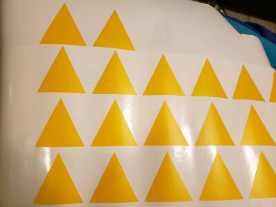 25 pcs Triangles Wall Decals Wallpaper Vinyl Removable Stickers Yellow ...
